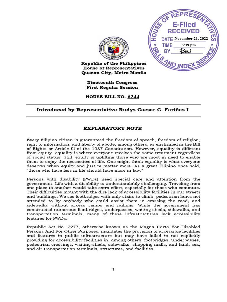 HB06244 - Bills Providing Accessibility To PWDs | PDF | Accessibility ...