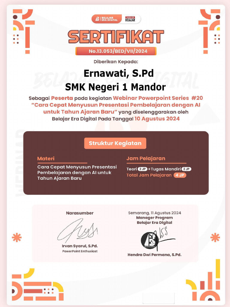 Sertifikat Erna | PDF