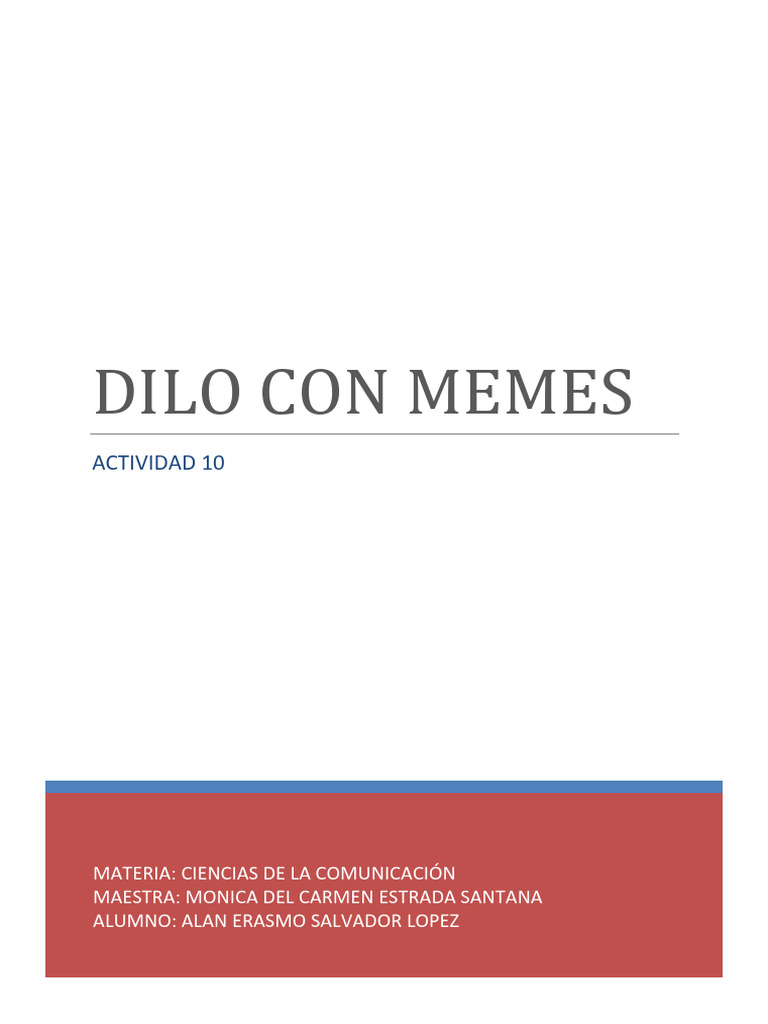Dilo Con Memes Act. 10 | PDF