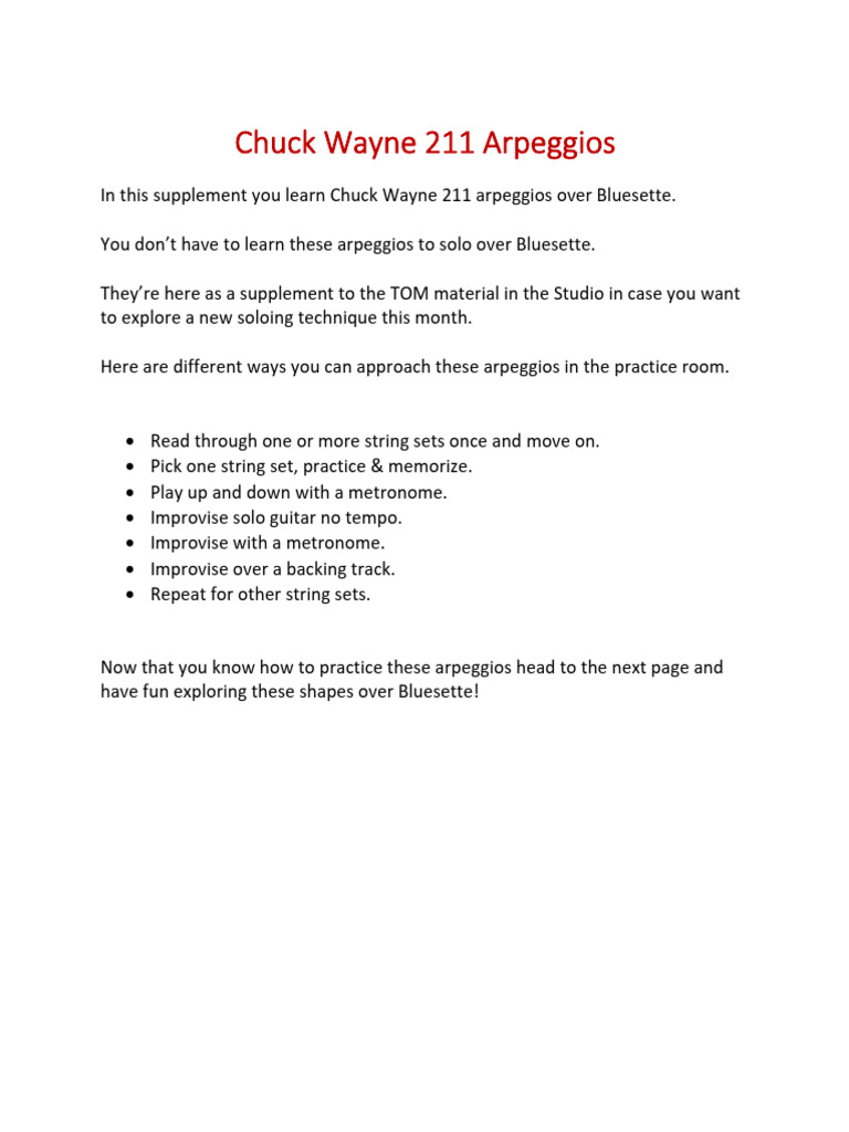 Chuck Wayne Arpeggios 211 | PDF
