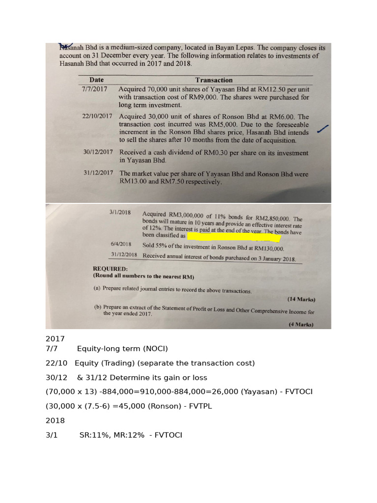 Extra Exercise Fin Assets | PDF