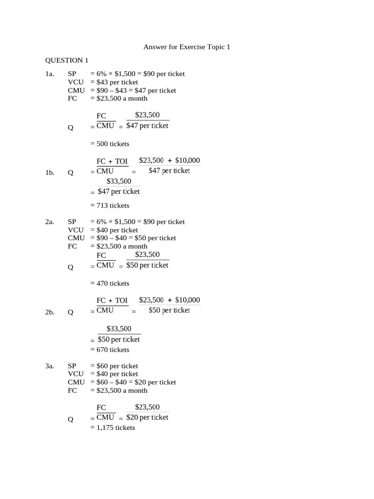 Exercise Topic 1-Answer | PDF | Marketing | Economies