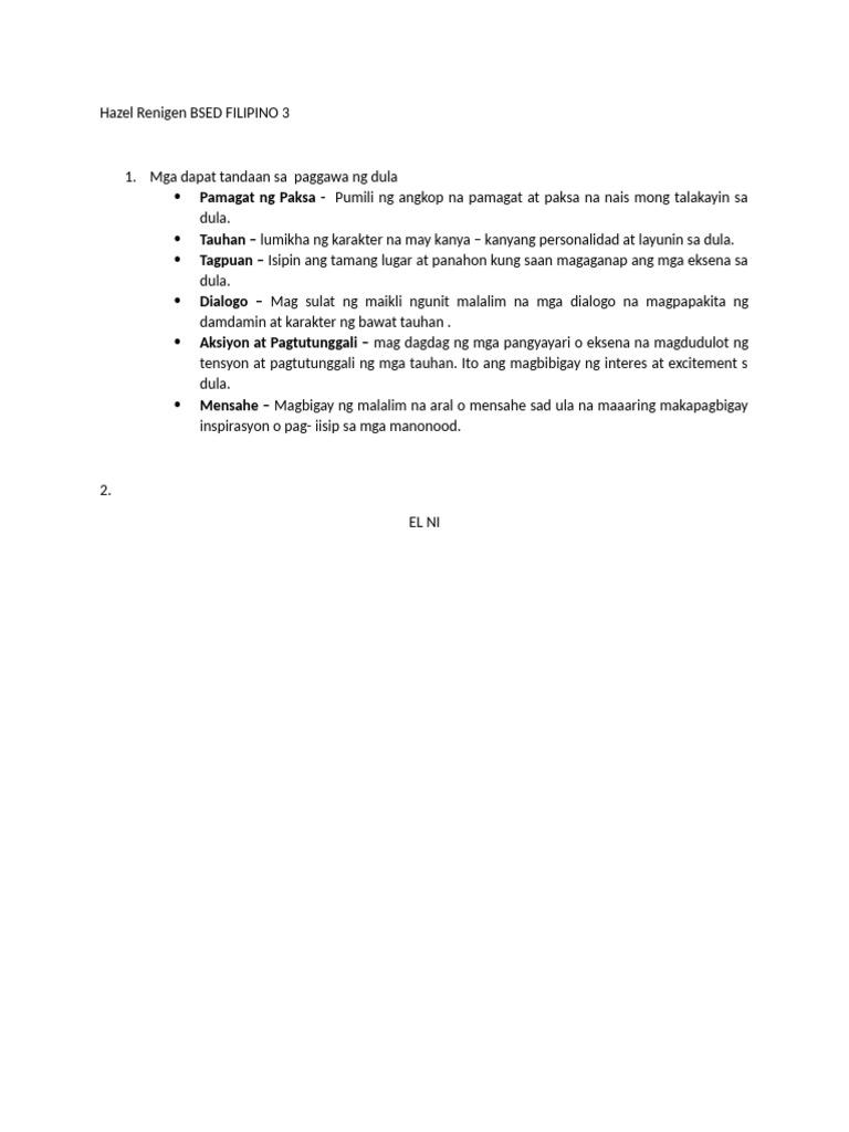 Hazel Renigen Bsed Filipino 1 | PDF