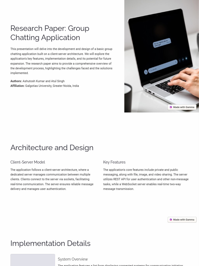 Research Paper Group Chatting Application | PDF | Client–Server Model ...