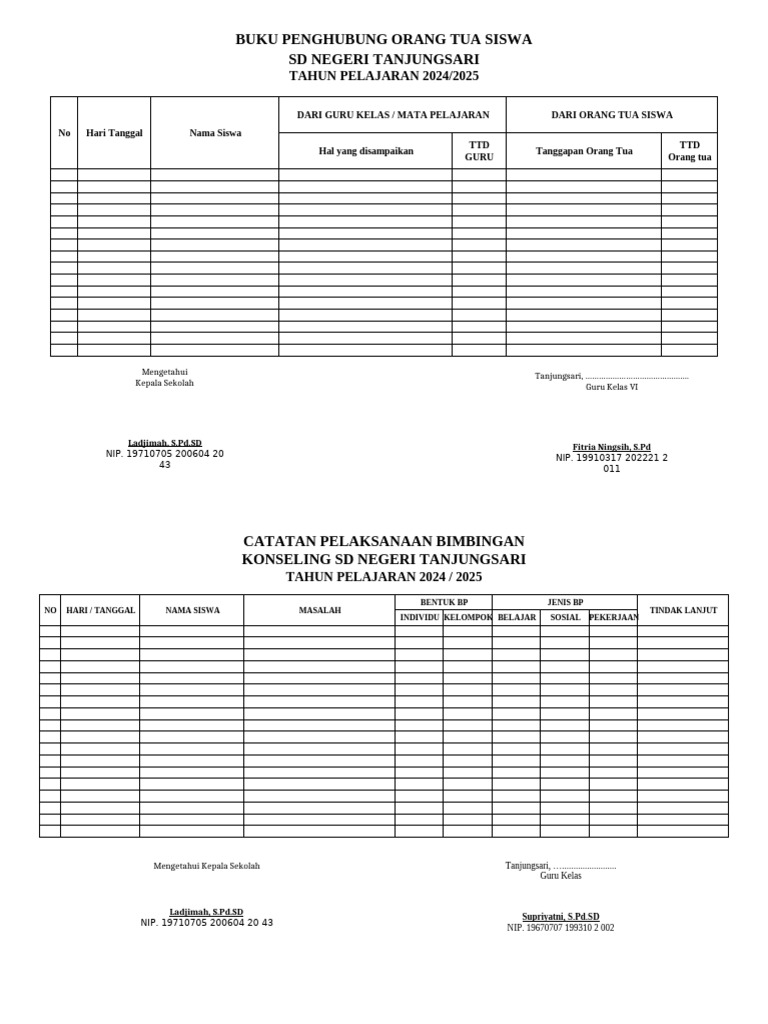 Contoh Admin Kelas | PDF