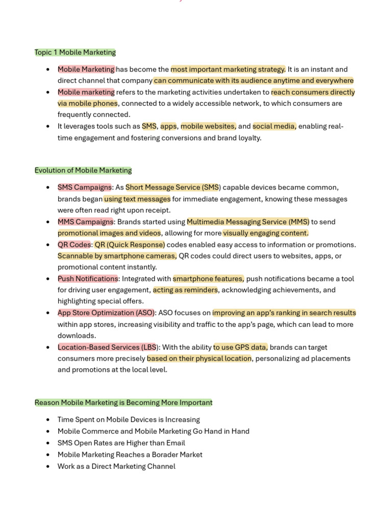 Digital Marketing Notes Topic1-3 | PDF | Mobile Marketing | Popular ...