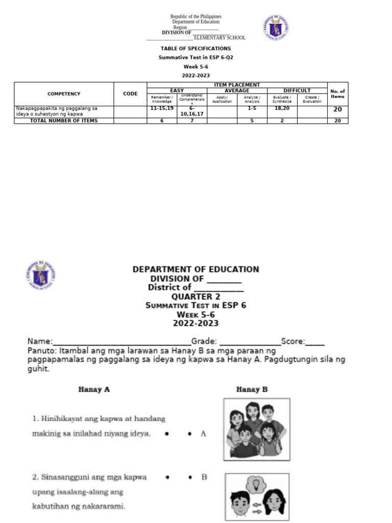ST3 - Esp 6 - Q2 | PDF