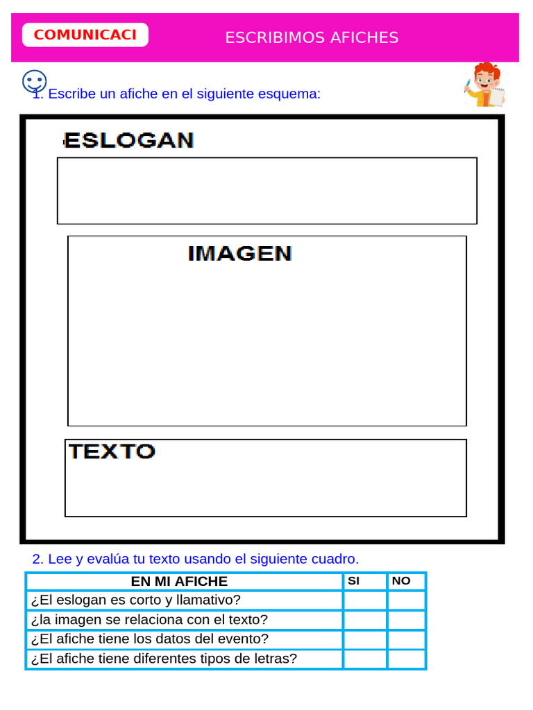 d2 A2 Ficha Com. Escribimos Un Afiche | PDF
