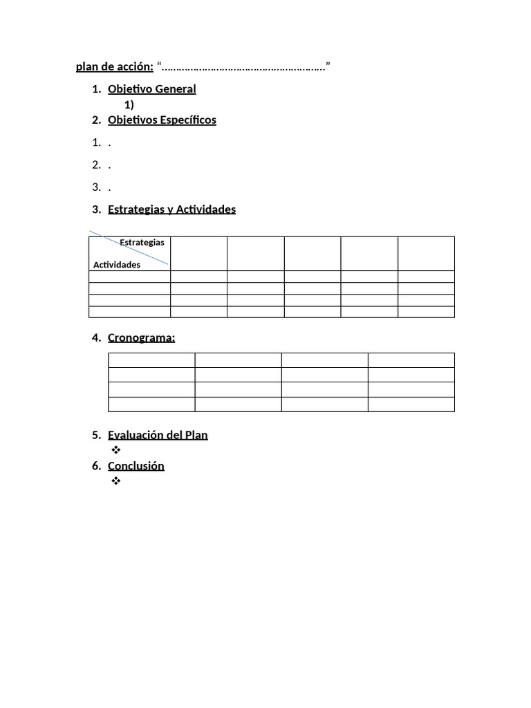 Esquema - Plan de Acción | PDF
