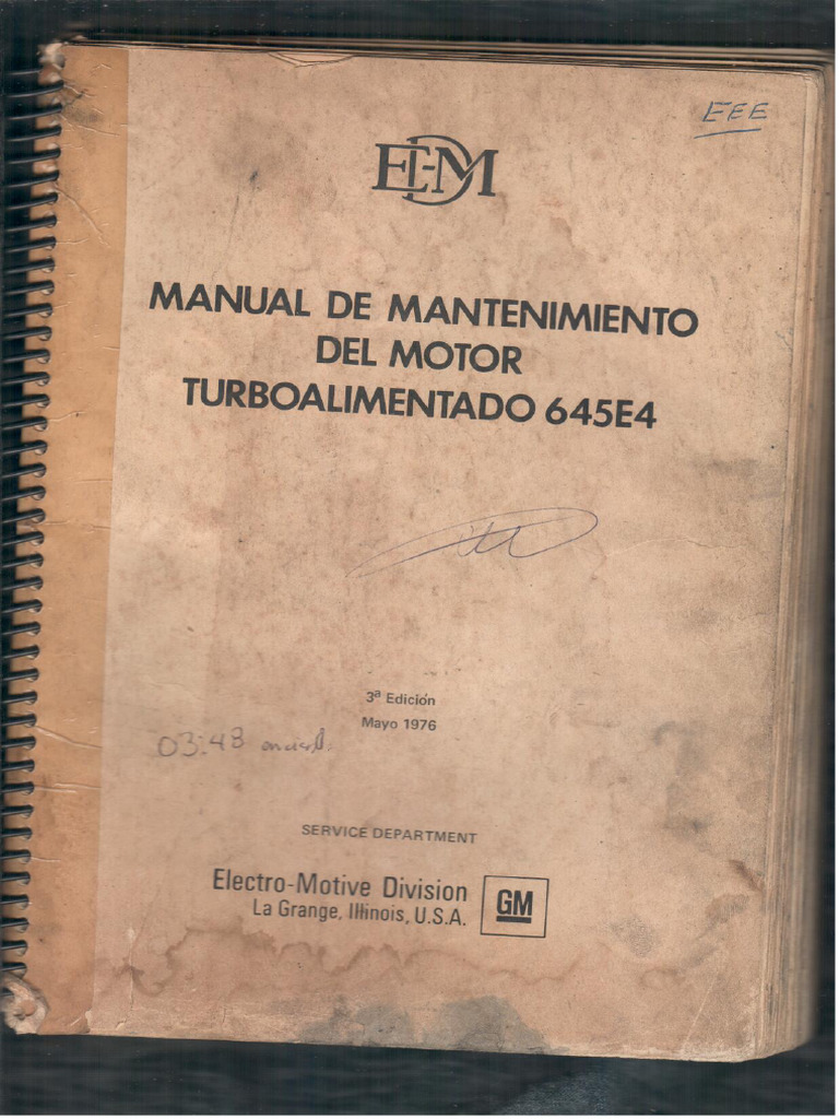 Manual de Mantenimiento Motor Turboalimentado 645e4 | PDF