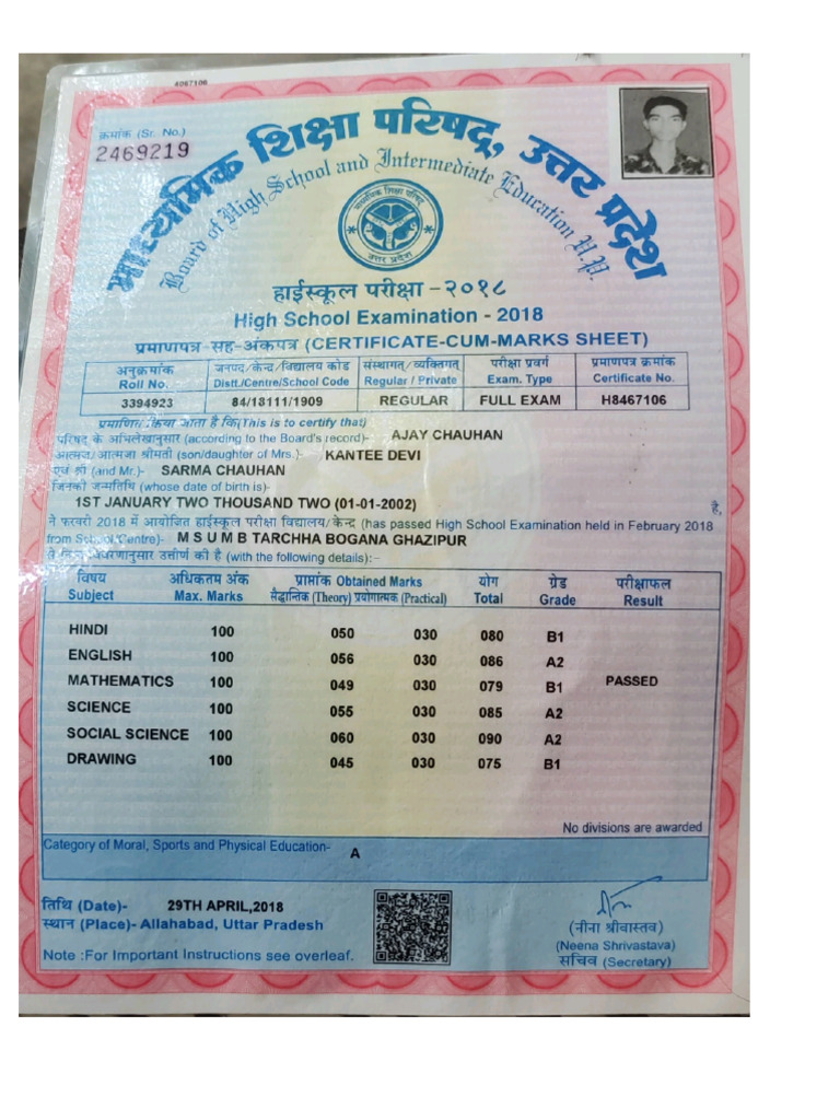 Ajay Marksheet | PDF