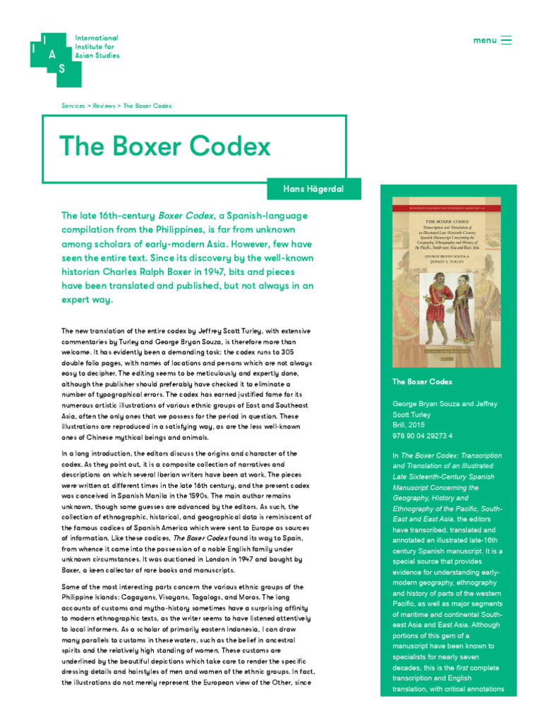 The Boxer Codex | PDF | Codex | Ethnography