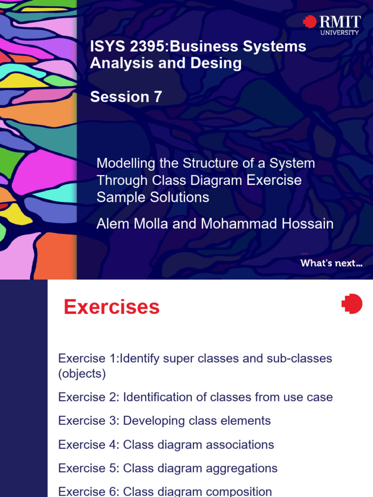 ISYS2395 - Session 7 - Class Diagrm Exercise Solutions2 | PDF | Computing