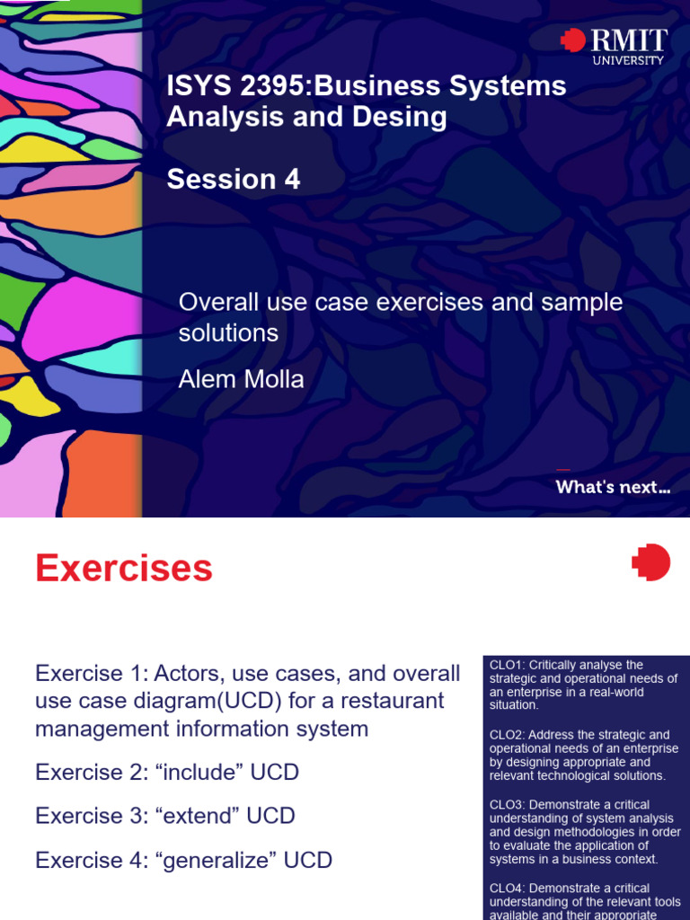 ISYS2395 - Session 4 - Overall Use Case Diagram Exercise and Solution ...