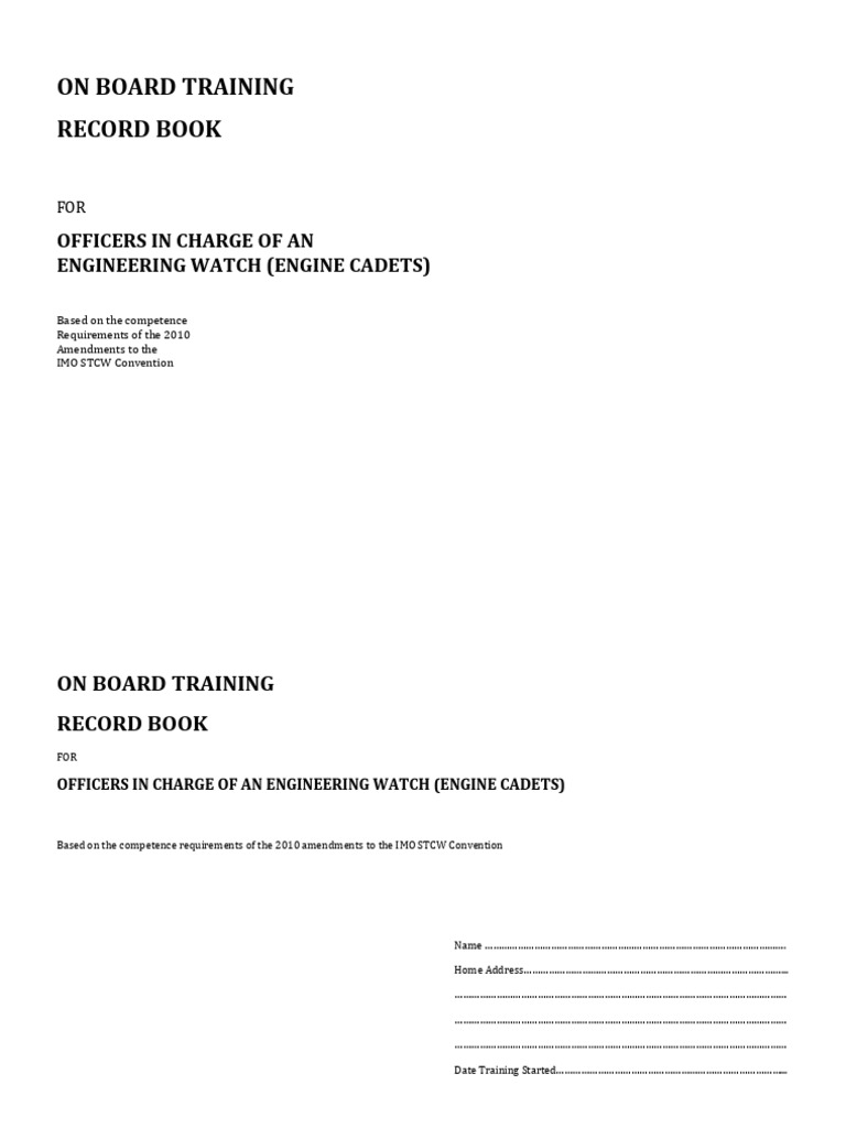 Trainning Record Book | PDF | Firefighting | Shipping