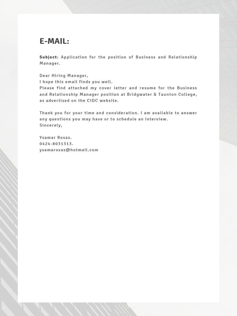 YsamarRosasresume and Cover Letter - Compressed | PDF | Business