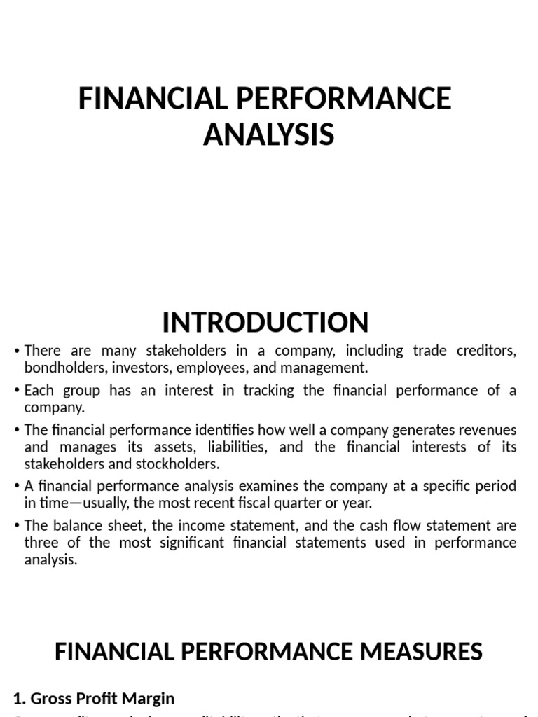 FINANCIAL PERFORMANCE Analysis | PDF | Investing | Equity (Finance)
