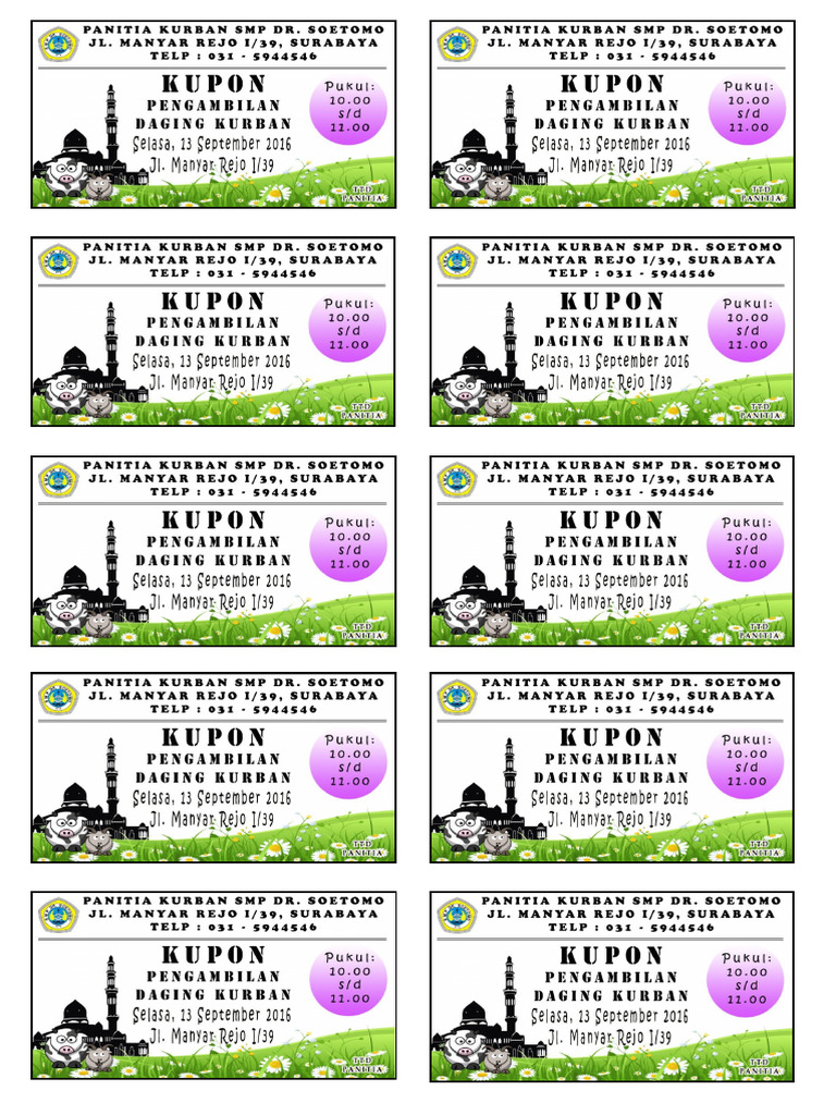 Kupon Kurban Print | PDF