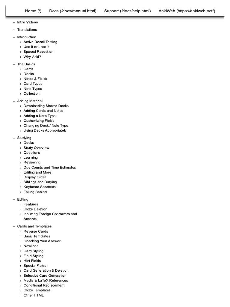 Anki Manual | PDF