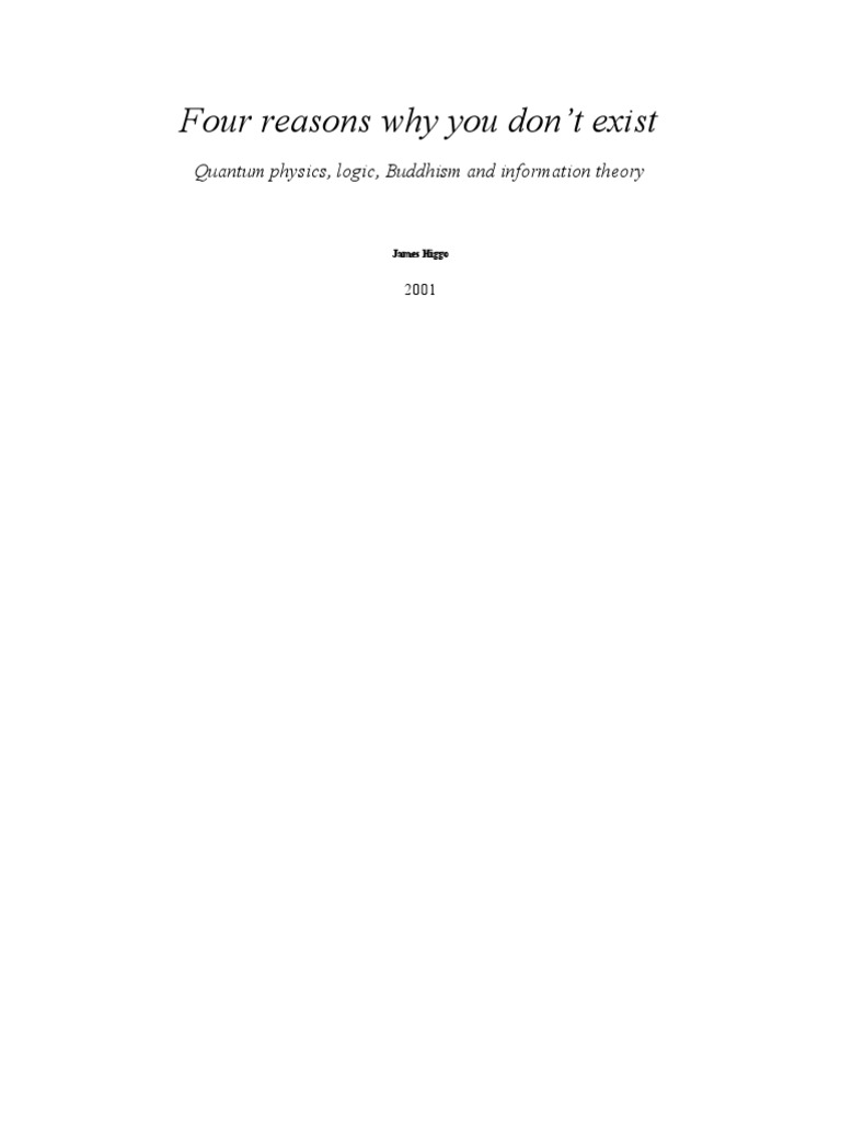 Four Reasons Why You Dont Exist | Unduh gratis PDF | Many Worlds ... Four Reasons Why You Dont Exist | Unduh gratis PDF | Many Worlds ...