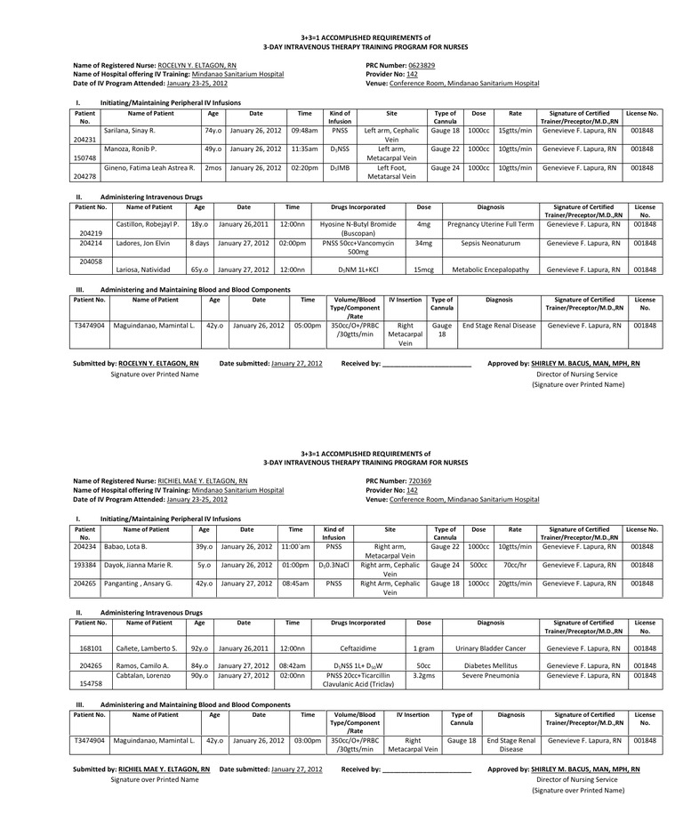 IV Therapy Format | PDF