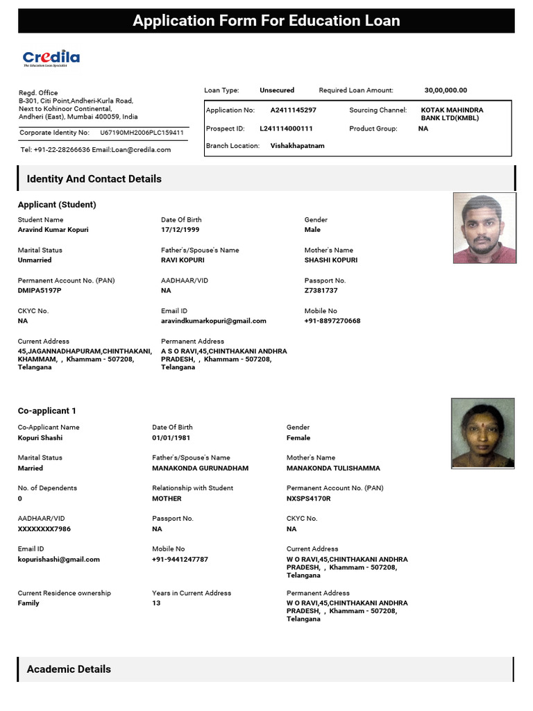 Loan Application Form | PDF | Loans | Information