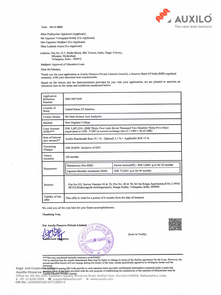 Sanction Letter | PDF