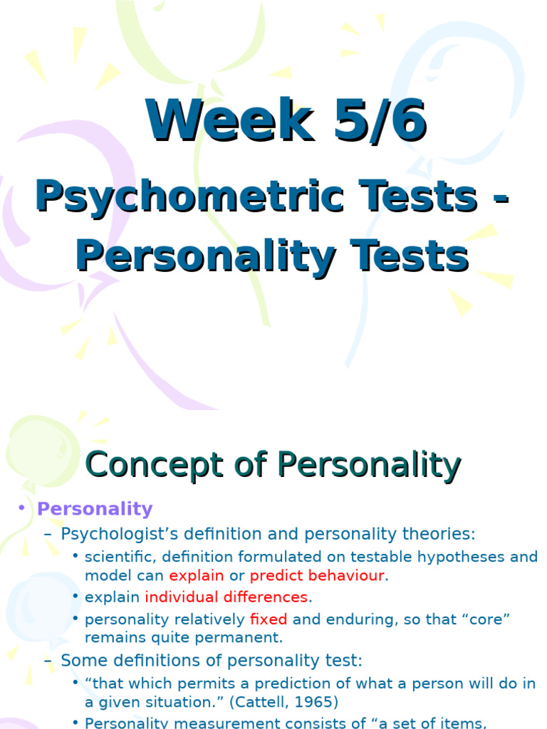 Week 5-6 Personality Test | PDF | Psychometrics | Social Psychology