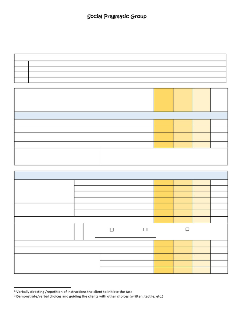 Checklist - Social Pragmatic Group | PDF | Communication | Nonverbal ...