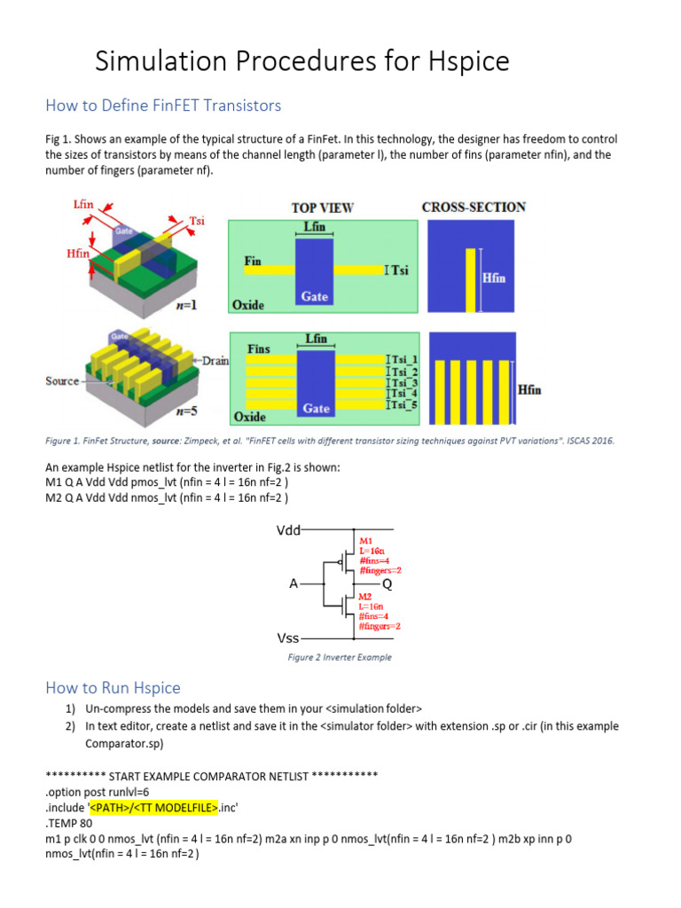 How To Simulate in Hspice | PDF | Spice | Electronic Circuits