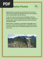 Machu Picchu Quiz | PDF
