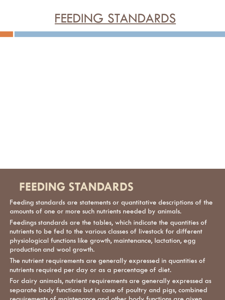 FEEDING-STANDARD | PDF | Milk | Pound (Mass)