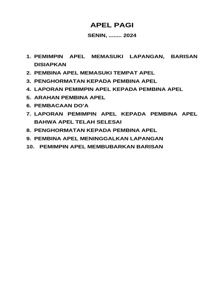 Susunan Apel Pagi (Rev) | PDF