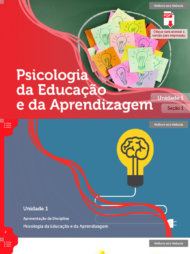 Psicologia Educacao Aprendizagem U1 s1 | PDF