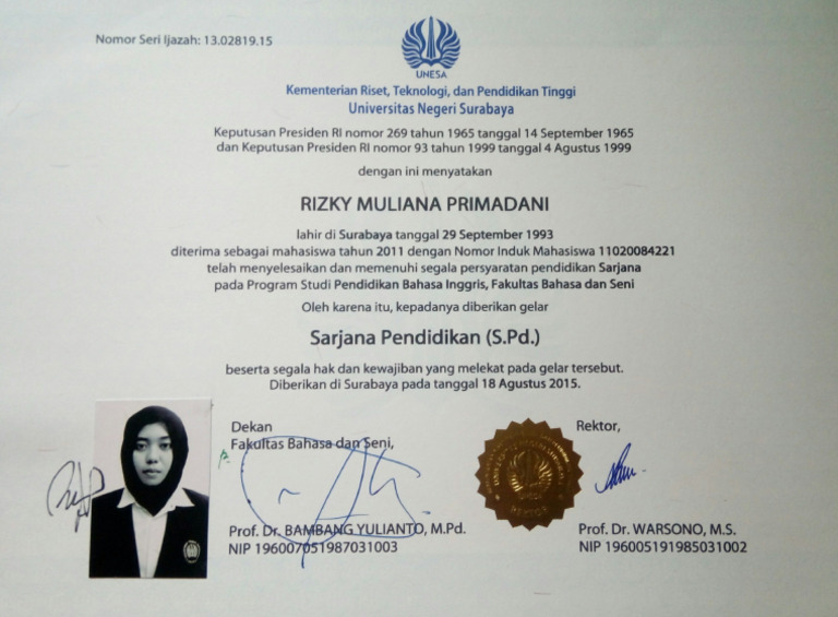 Ijazah S1 | PDF