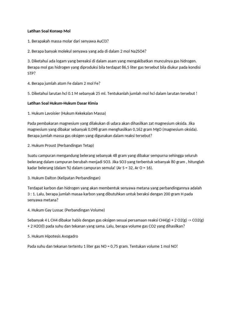 Latihan Soal UH | PDF