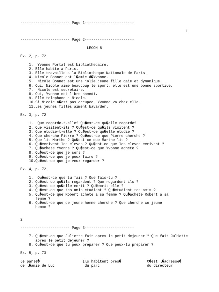 Exemples de dialogues et exercices de français | PDF