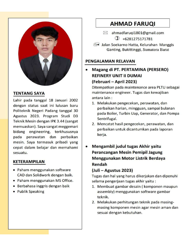 CV Ahmad Faruqi | PDF