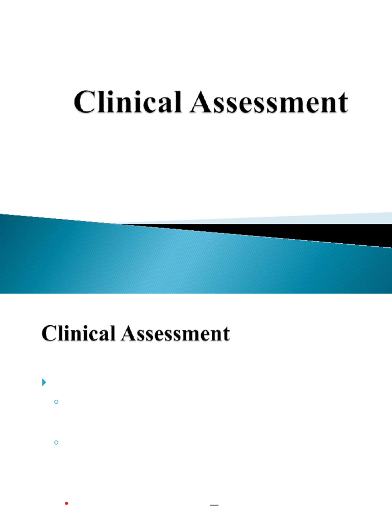 Lecture 3 Clinical Assessment (Process, Goals and Tools) | PDF ...