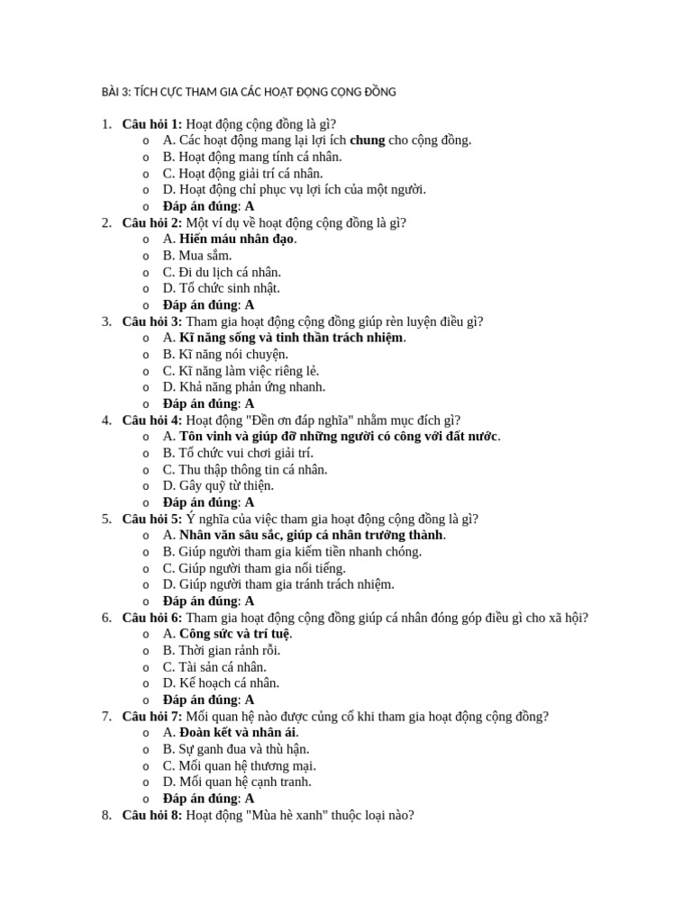 BÀI 3 Tích C C Tham Gia Ho T Đ NG C NG Đ NG | PDF