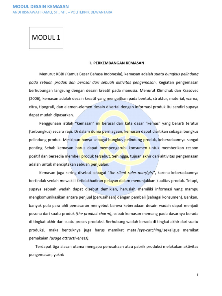 Modul 1 Desain Kemasan | PDF