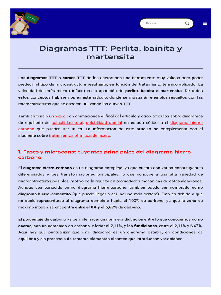Diagramas TTT - Perlita, Bainita y Martensita COPIAR | PDF | Ciencias ...