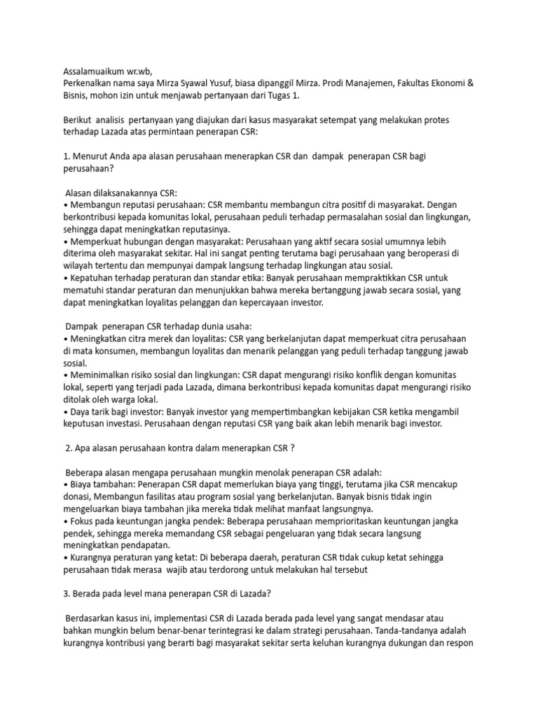 Tugas 1 Matkul Manajemen | PDF