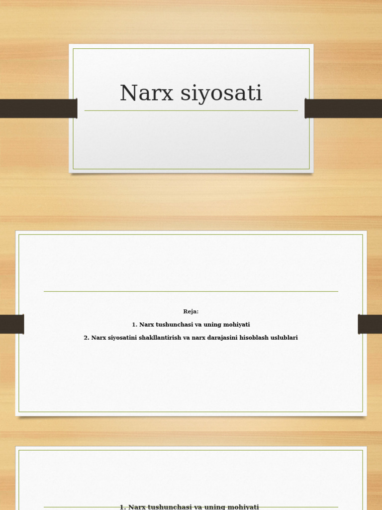 Narx Siyosatii | PDF
