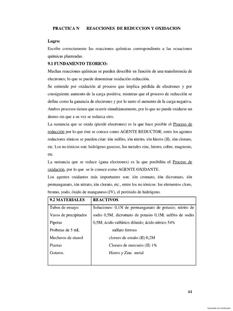 Reacciones de Oxidacion y Reduccion | PDF