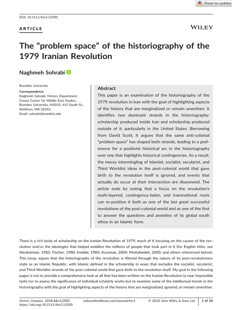 Historiography of the 1979 Iranian Revolution | PDF | Ruhollah Khomeini ...