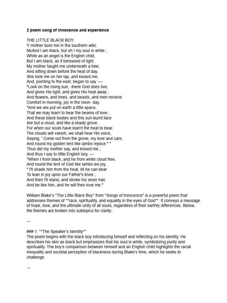 Song of Innocence and Experiences | PDF | Lamb Of God | Love