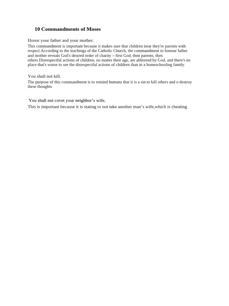 10 Commandments of Moses | PDF