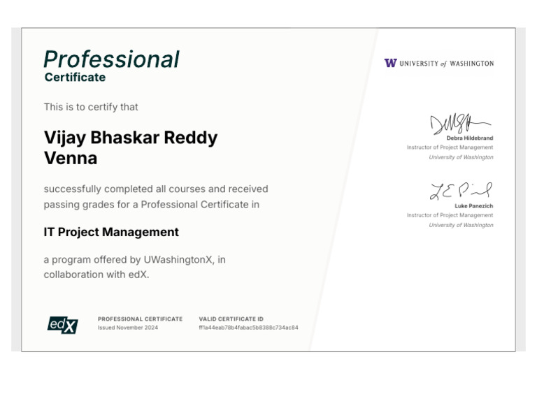Professional Certificate - EdX Credentials | PDF