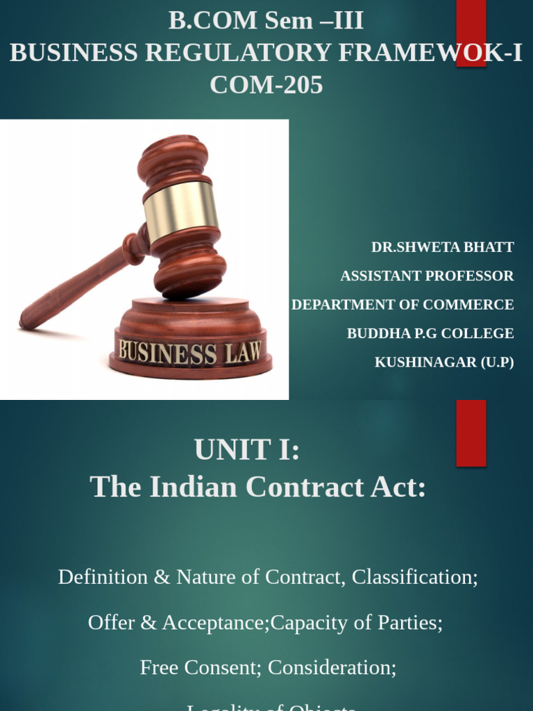 BRF-I - UNIT 1 - Chapter 1 | PDF | Consideration | Justice